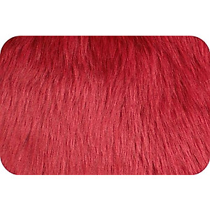 60'' Wide Faux Fur Luxury Shag Red Fabric By the Yard