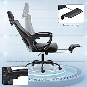 Naudhenm Office Chair Mid Back Swivel Lumbar Support Desk Chair,Computer Gaming Chair with Comfortable Armrests, Mesh Desk Chairs with Wheels, Swivel Computer Task Chair (Black)