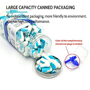 LYSIAN Noise Cancelling Earplugs for Sleep - 60 Pairs, 38dB Ear Plugs for Sleeping, Snoring, Shooting, Mowing Loud Sound Reduction- Double Color Light Blue/White