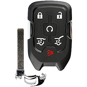 KeylessOption Keyless Entry Remote Start Smart Car Prox Key Fob W/ Key for 15-19 Chevy Tahoe Suburban, 15-20 GMC Yukon XL HYQ1AA
