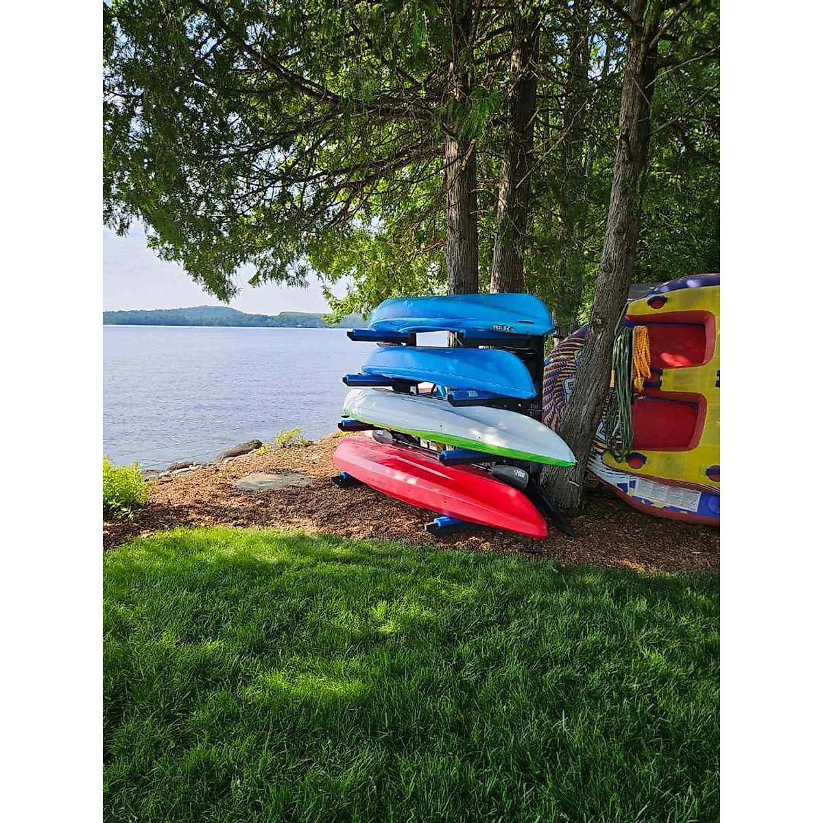 Storage Rack Solutions Outdoor or Indoor Kayak Rack, SUP Rack, Canoe Rack - Kayak Storage Rack (100% Recycled Plastic, 3 Rack (Holds 3 Crafts))