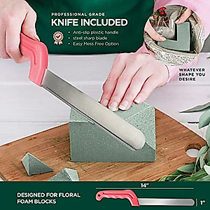 Pack of 6 Dry Floral Foam Blocks for Artificial Flower Arrangements, Styrofoam for Artificial Flowers & Crafts Supplies - with Craft Foam Block Cutting Knife, Styrofoam Blocks - 8.75"L x 4"W x 2.75"H