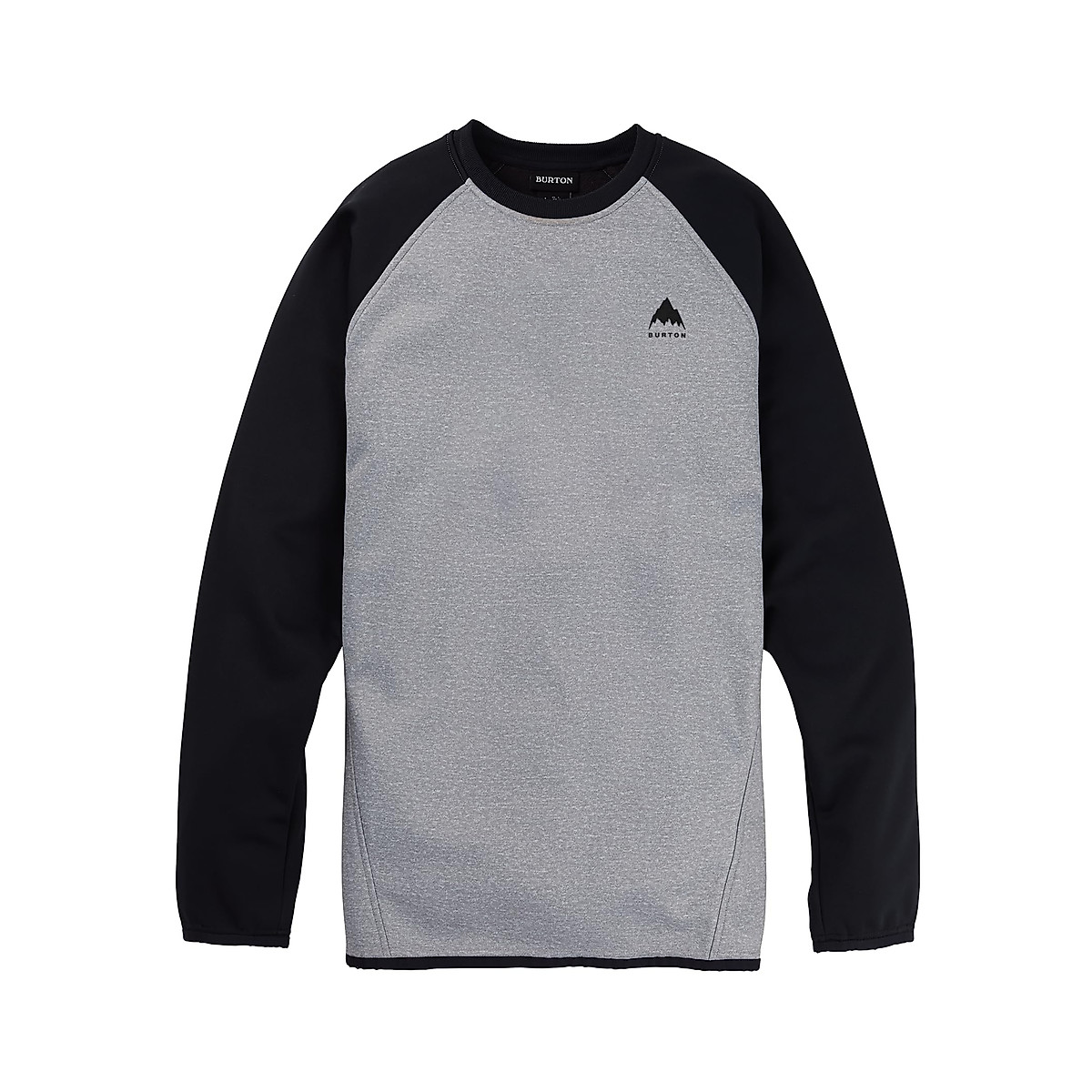 Burton Men's Crown Weatherproof Pullover Crewneck Fleece, Gray Heather/True Black, M