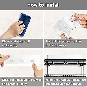 Hair Dryer Holder, Hair Tool Organizer, Bathroom Cabinet Door / Wall Mount Blow Dryer & Styling Tools Organizer Storage Basket for Flat Iron,Curling Wand,Hair Straightener Brushes,Under Sink Organizer