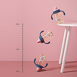 POTATO Weighted Straw Cups For Toddlers Spill Proof, PPSU Sippy Cup with Handles for Boy, Water Bottle for Baby 12 Months with 2 Type of Spout, 10 Ounce Bright Red