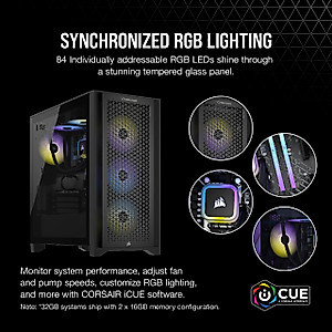 Corsair Vengeance a7300 Series Gaming PC - Liquid Cooled AMD Ryzen™ 7 7700X CPU - NVIDIA® GeForce RTX™ 4070 Graphics - 32GB Vengeance RGB DDR5 5600MHz Memory - 1TB M.2 NVMe SSD - Black