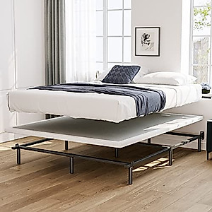 ZIYOO California King Box Spring / 2 Inch Low Profile Bunkie Board Bed Slat Replacement Metal Structure/Low Mattress Foundation,Noise Free, Easy Assembly-Black (Not Included Cover Set)