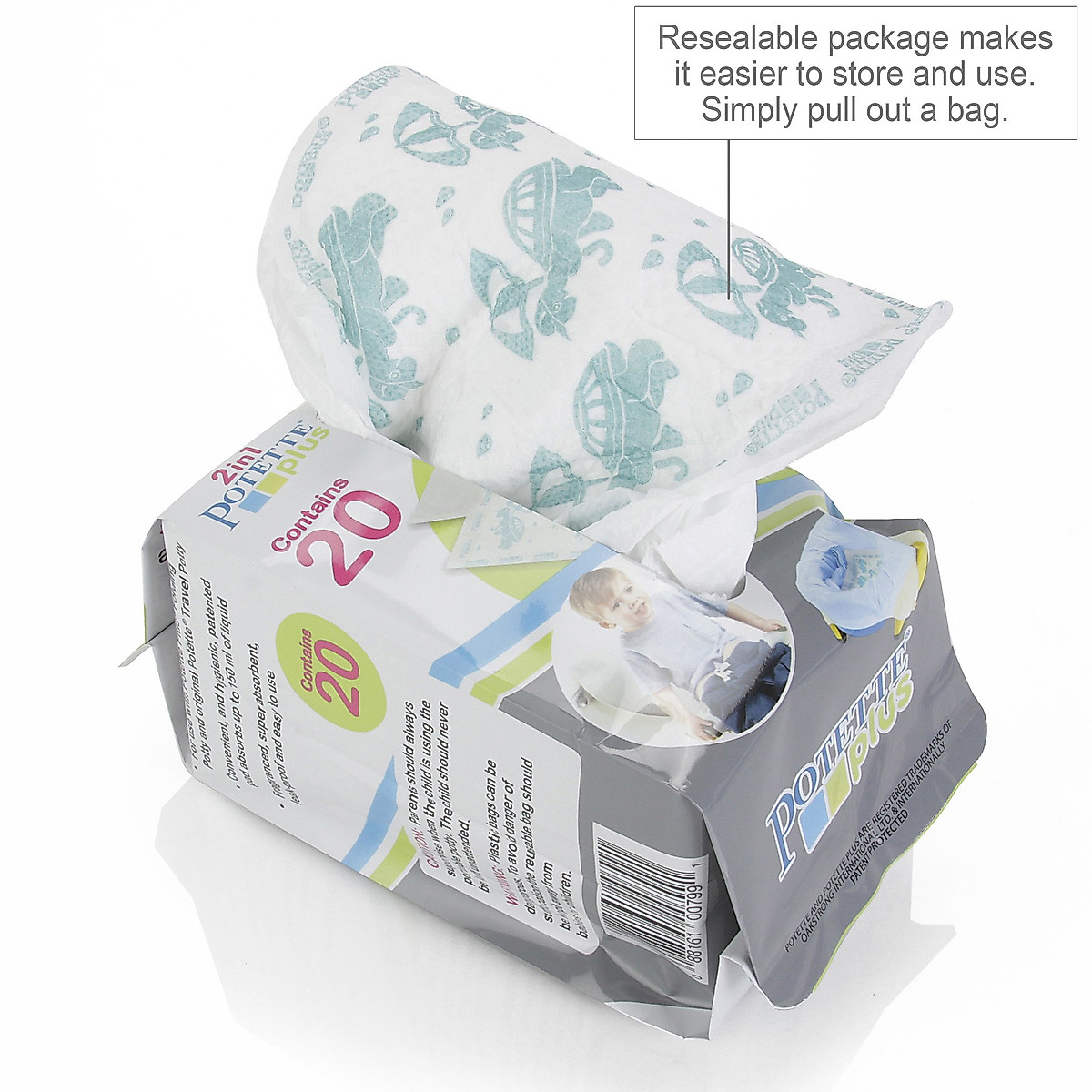 Kalencom Potette Plus Potty Seat Liner Roller Dispenser with Magic Disappearing Ink, 20 Count