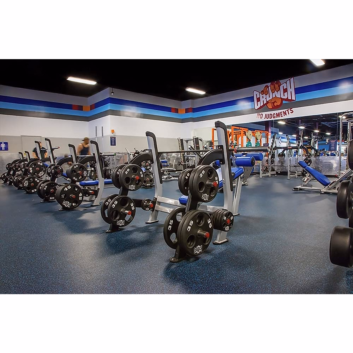 American Floor Mats Sport 8mm Heavy Duty Rubber Flooring - Interlocking Rubber Tile (23" x 23") 10% Blue 9'7" x 15'4" Set (146 Square feet)