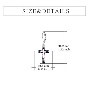 YFN Cross Earrings Sterling Silver Abalone Shell Cross Earrings Dangle Drop Earrings Jewelry Gifts for Women