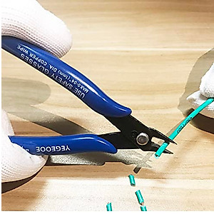 YEGEOOE Flush Wire Cutters, 10PACK Flush Cut Pliers, Side Cutters, Diagonal Side Cutting pliers, Wire Snips, Nippers, Small Wire Cutters for jewelry making crafts