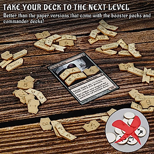 Ability, Loyalty and +1/+1 Counters Set of 194 Wood Keyword, Magic Tokens Compatible with Magic The Gathering, MTG