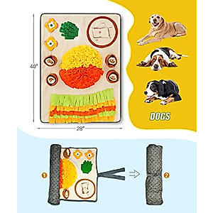 Snuffle Mat for Large Dogs,40"x 28"Dogs Nosework Feeding Mat, Enrichment Interactive Dog Puzzle, Slow Food Mat for Dogs Cats Toys for Training and Brain Stimulating,Encourages Natural Foraging Skills