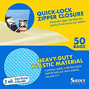 [ 50 Bags ] 8 Gallon X-Large Jumbo Storage Bags, Reclosable Clear Thick Plastic Freezer Meat Bags, 20" x 24" Extra Large Size for Clothes, Travel, Moving, Storage, & Organization