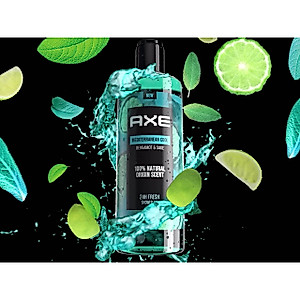AXE Body Wash For Men Mediterranean Cool, Skin Care With 100% Natural Origin scent And Plant Based Ingredients 18 oz, 4 Count
