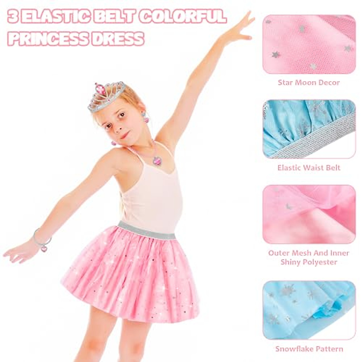 LJZJ Princess Dress Up Toys & Jewelry Boutique, Girls Role Play Gift for 3-6 Year old Girl Toddler ​B-day Party Favors (Blue)