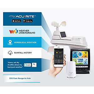 AcuRite Smart Weather Station with Remote Monitoring Compatible with Amazon Alexa (01012M), Internet Connected