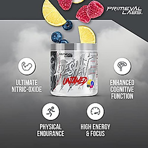 Primeval Labs Ape Untamed Pre Workout Energy Drink Powder, 40 Servings Smashberry | Max Support for Pumps & Focus | Increased Performance | Nitric Oxide Production with L-Citrulline, Beta Alanine