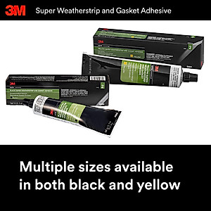 3M Black Super Weatherstrip and Gasket Adhesive, Auto Trim Adhesive, Black, 5 fl oz