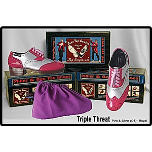 Miller & Ben Tap Shoes, Triple Threat, Pink & Silver Royal Professional Tap Shoes (41 EU)