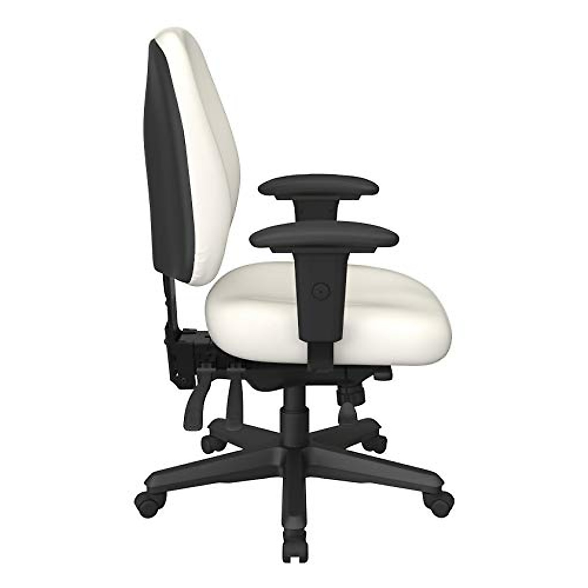 Office Star Ergonomic Mid Back Office Desk Chair with Adjustable Height, Tilt, and Padded Arm Rests, Dillon Snow Fabric