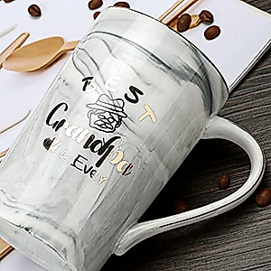 EXREIZST Grandma Grandpa Coffee Mugs - Best Grandma Grandpa Ever Couple Cups Set - Pregnancy Announcement for Grandmother Grandfather - Promoted to Grandparent Anniversary Birthday Gifts