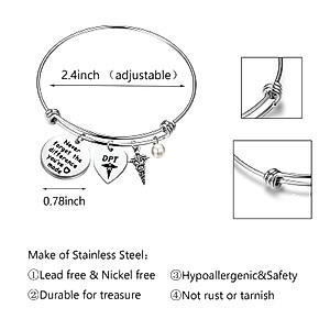 WSNANG DPT Bracelet Doctor of Physical Therapy Graduation Gift Never Forget The Difference You've Made DPT Graduate Gift (DPT Difference BR)