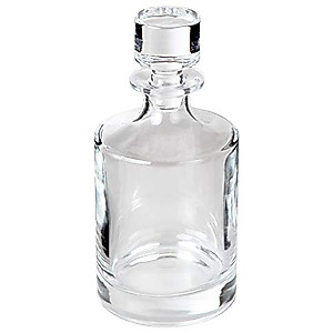 Lily's Home Glass Decanter for Whiskey, Bourbon, Brandy, Wine or Any Other Liquor or Beverage. With a Glass Stopper. Round, Stylish and Functional Piece (26 Ounces)