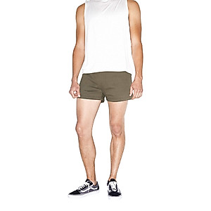 American Apparel Men's California Fleece Retro Short, Army, X-Large