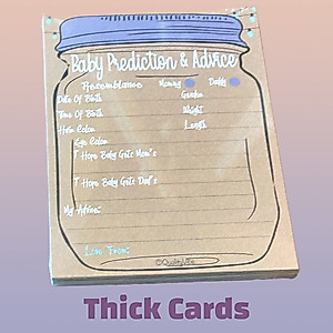 QualityVibe Baby Prediction and Advice Cards Set Of 50. Baby Shower Activity Games. Kraft Style & Mason Jar Background. Thick and easy to write on with any Pen.