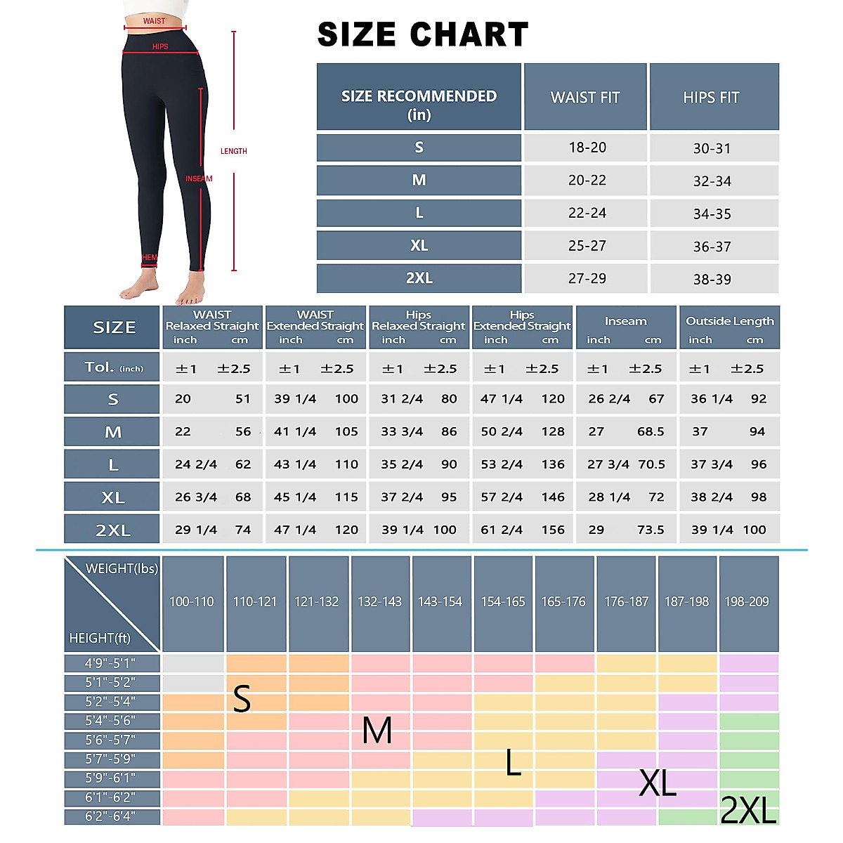 YOYOYOGA Leggings with Pockets Soft Stretchy Yoga Pants Women Tummy Control High Waisted Ankle Leggings Workout Compression Black XL