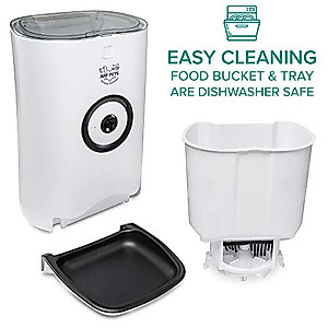 Arf Pets Smart Automatic Pet Feeder with Wi-Fi, HD Camera with Voice and Video Recording, Programmable Food Dispenser for Dogs & Cats with Easy App-Controlled, 29-Cup Capacity, for iPhone & Android