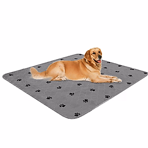 Washable Pee Pads for Dogs + Free Puppy Grooming Gloves/Quilted, Fast Absorbing Machine Washable Dog Whelping Pad/Waterproof Puppy Training Pad/Housebreaking Absorption Pads