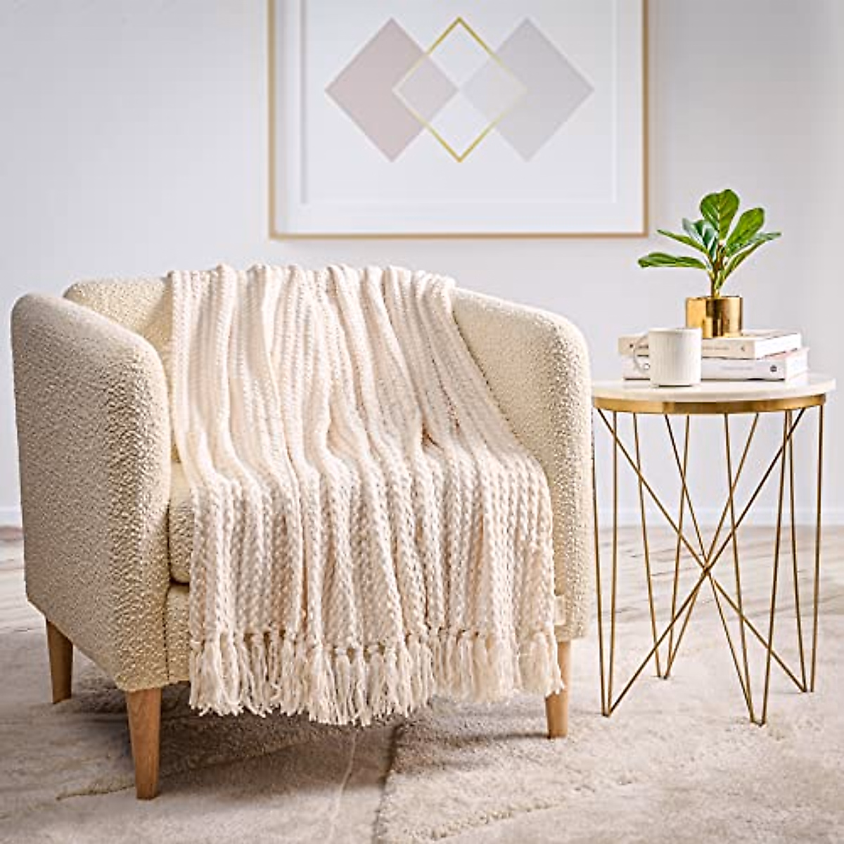 Lumina Lou Knitted 50"x70" Oversized Throw for Couch & Bed - Super Soft & Cozy Chenille Knit Decorative Blanket