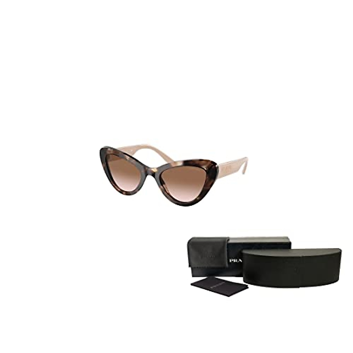 Prada PR13YS 07R0A6 52MM Havana/Brown Gradient Cat Eye Sunglasses for Women + BUNDLE With Designer iWear Complimentary Eyewear Kit