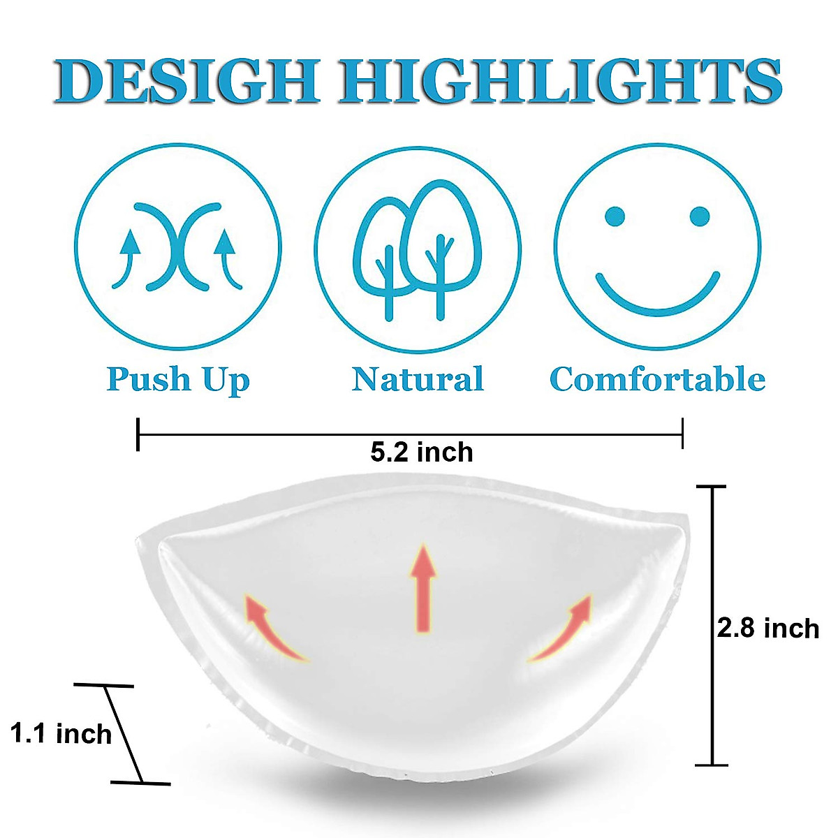 LZWIN Waterproof Silicone Chicken Cutlets Bra Inserts - Soft Push Up Enhancer Pads for Summer Swimsuits & Bikini