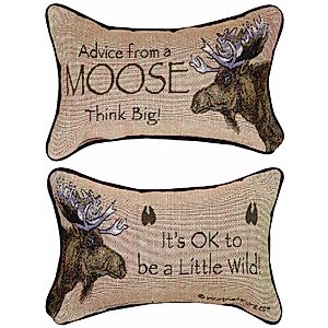 Manual The Lodge Collection Reversible Throw Pillow, 12.5 X 8.5-Inch, Advice from a Moose X Your True Nature