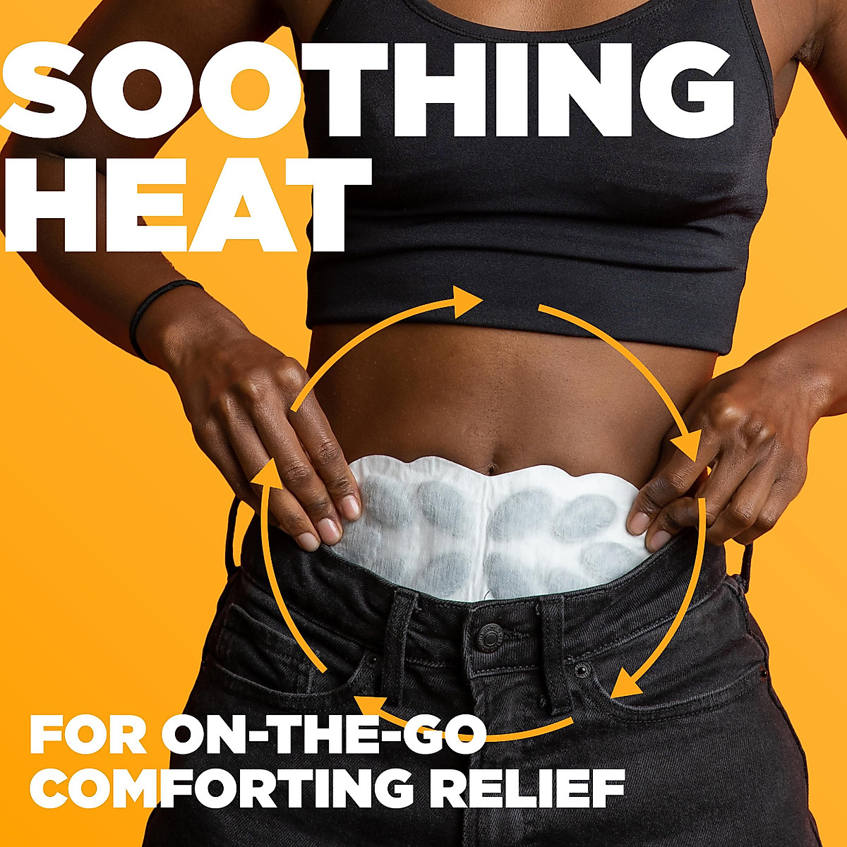 ThermaCare Portable Menstrual Heating Pad, Adhesive Period Therapy Heat Patches for Cramps and Backache Relief, HSA/FSA Eligible & Approved, 6 Count