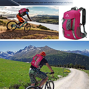 LOCALLION 20L Hiking Daypack Ultralight Bike Rucksack Backpack Outdoor Sports Daypack for Running (red)