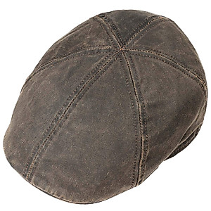Stetson Level Distressed Cotton Duckbill Flat Cap Large Brown