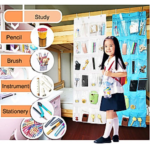 Jkhome Over The Door Hanging Shoe Organizer Rack Holder Home Non-woven Transparent Storage Bag 24 Pockets With 3 Hooks (White)