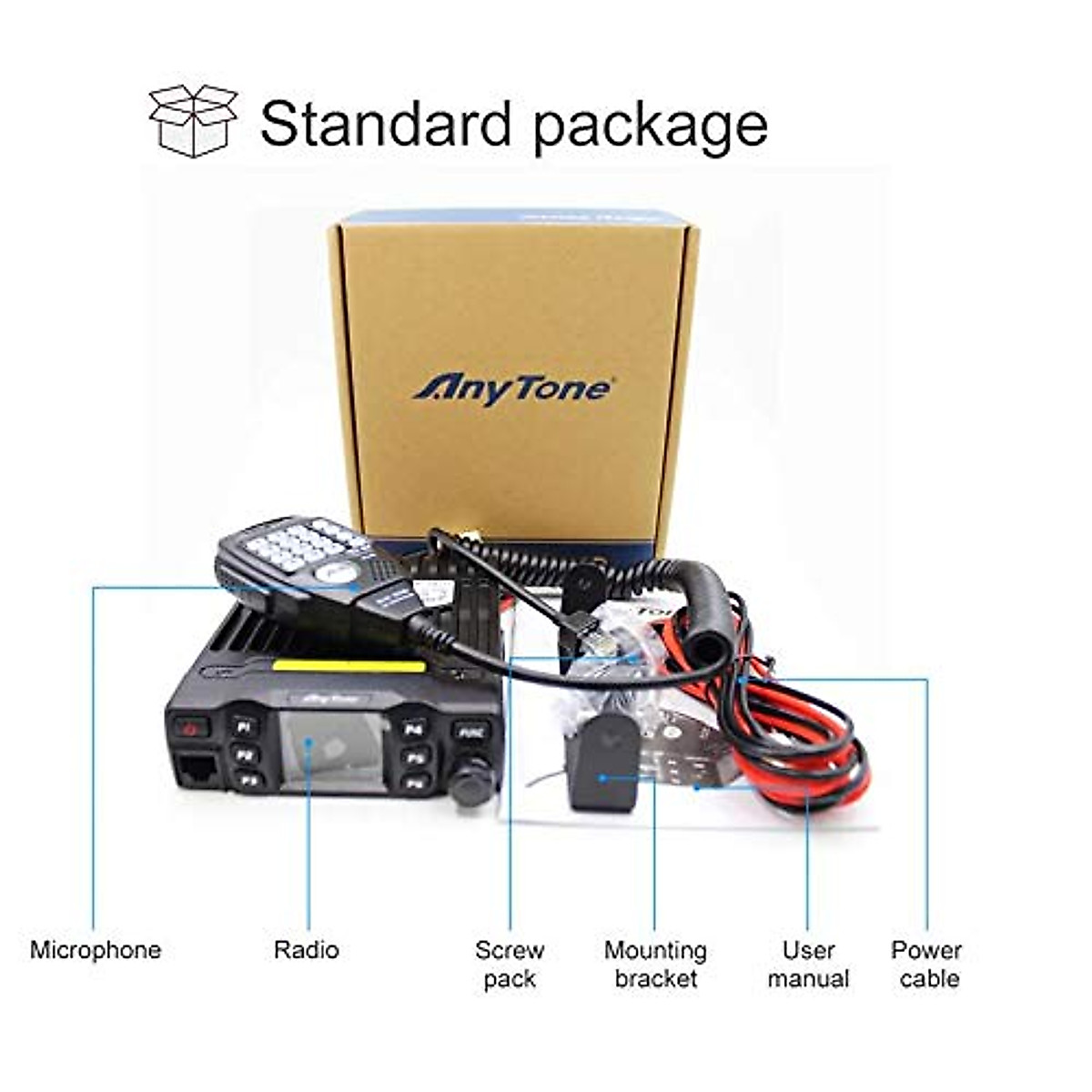 ANYSECU AnyTone AT-778UV Mobile Radio Dual Band VHF/UHF 136-174/400-480MHz Car Radio AT778 25W Walkie Talkie