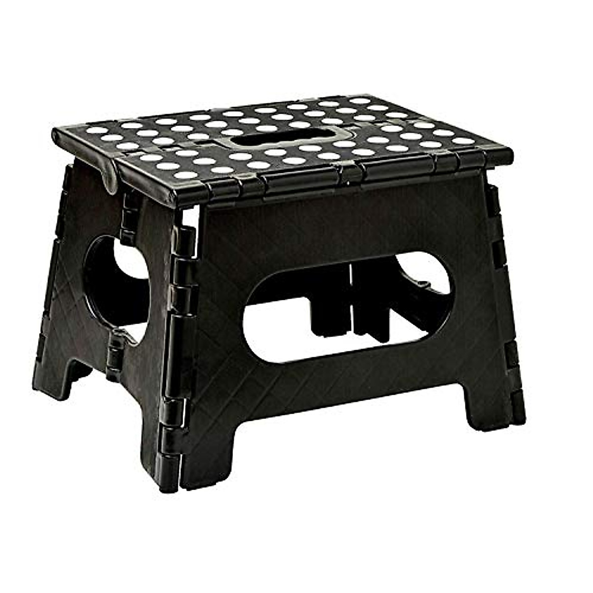 EFAILY Folding Step Stool,11 Inches Wide with Handle for Kitchen, Bedroom, Bathroom ,Kids or Adults (Black)