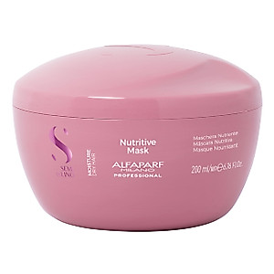 Alfaparf Milano Semi Di Lino Moisture Nutritive Hair Mask - Deep Conditioning Hair Repair Mask for Hydration & Shine - Sulfate, Paraben & Paraffin Free - Professional Quality Hair Care (6.76 oz)
