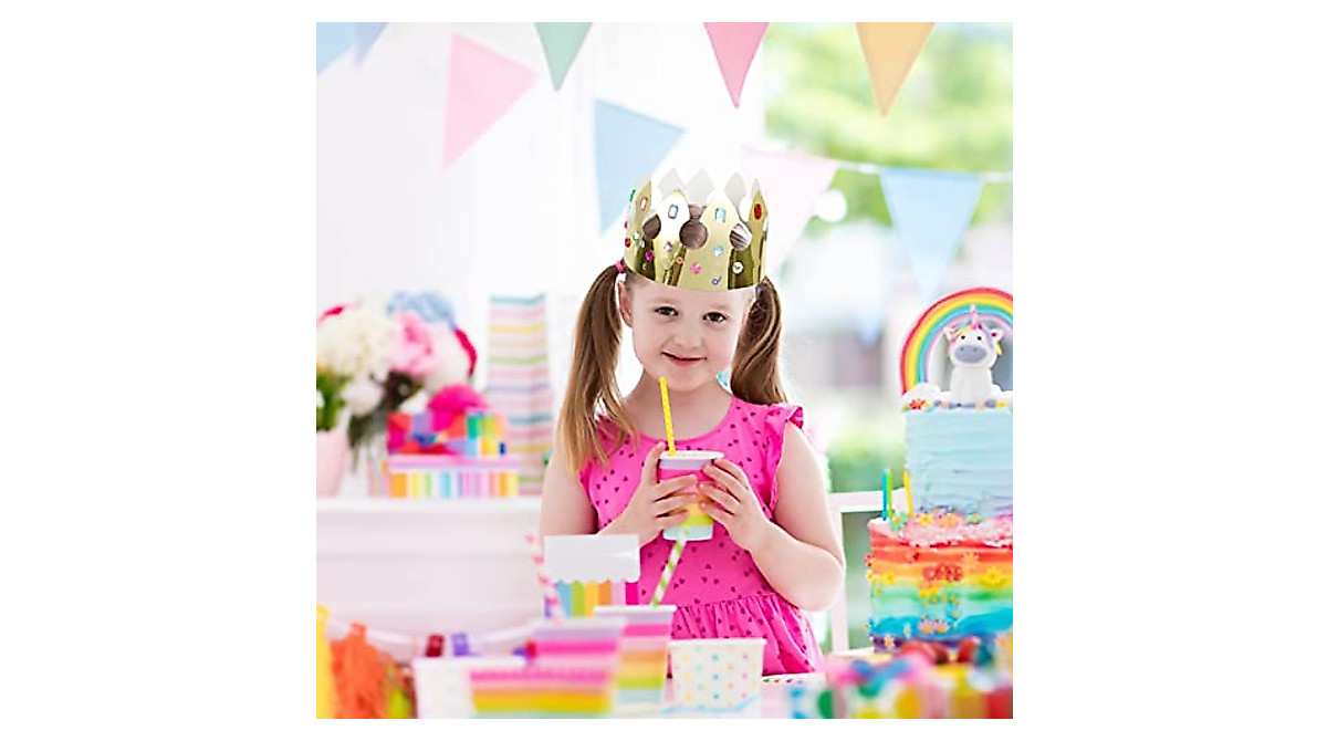 30-Piece DIY Paper Crowns for Kids' Birthday Parties