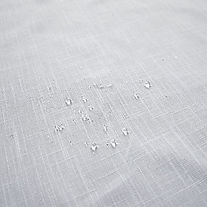 White Shower Curtain Liner Hooks Textured Sheer Linen Fabric Textile Faux Cotton See Through Heavy Duty Weighted Waterproof Simple Elegant Modern Farmhouse Shower Curtains for Bathroom Set 72x 72 Inch