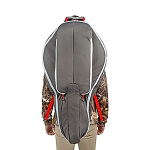 Allen Company Titan Krait Crossbow Case - Soft-Shell Design - Fits Scoped Narrow Limb Crossbows - Oversized Pockets for Bolts, Quivers, and More - Gray/Red - 37" x 19.5"
