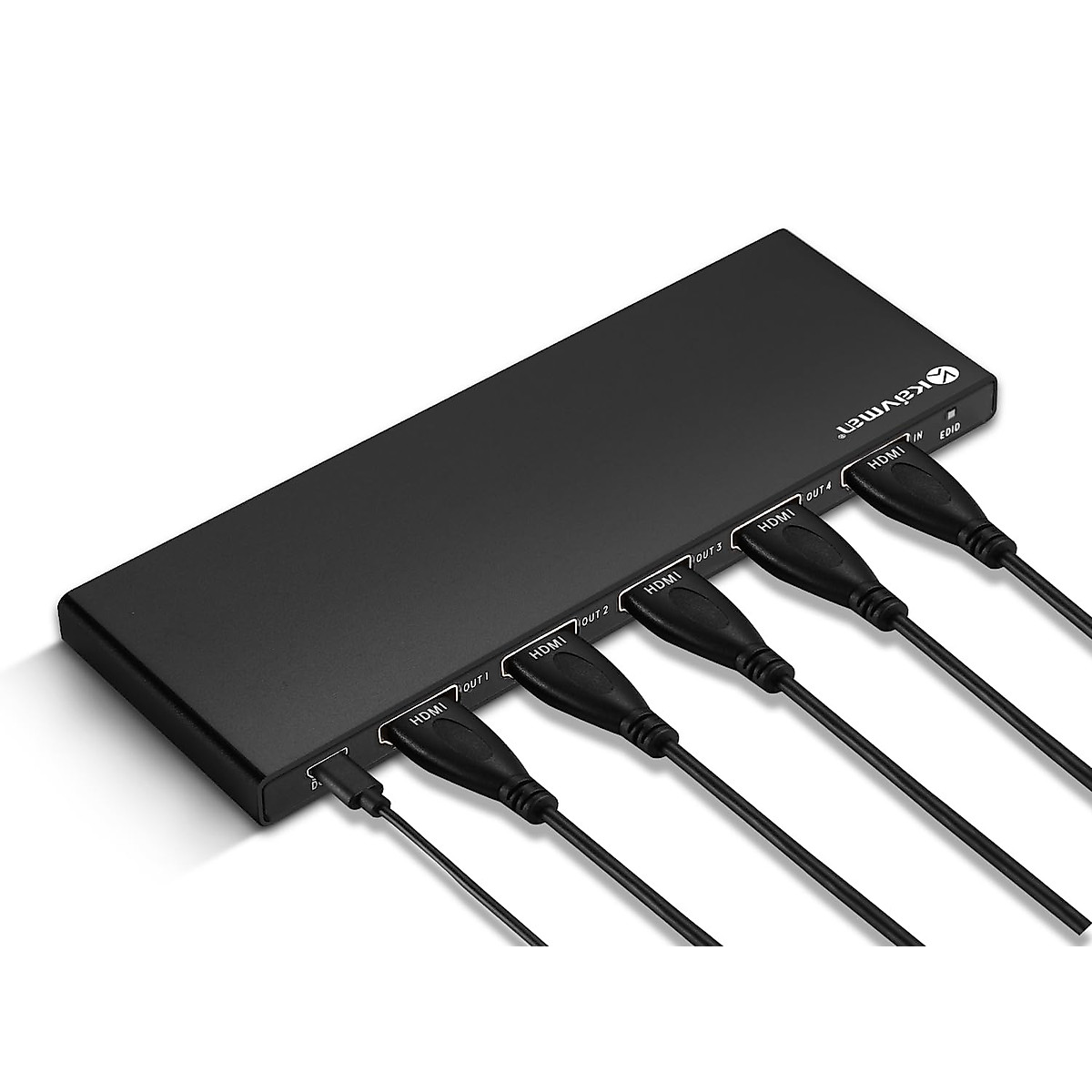 4K HDMI Splitter 1 in 8 Out, KAIVMAN 8 Ports Powered HDMI Splitter 1x8 for Multi Monitors, 4K60Hz 4:4:4 12bit 3D 18Gbps HDMI 2.0 HDCP 2.2 DVI 1.0 Full Supported (1 in 4 Out)