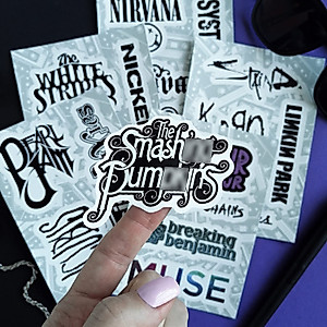 BulbaCraft 36Pcs Grunge Stickers, 90's Grunge Music, Rock Stickers, Rock Band Stickers, Grunge Gifts for Men and Women, Waterproof Stickers, Guitar Stickers, Music Stickers