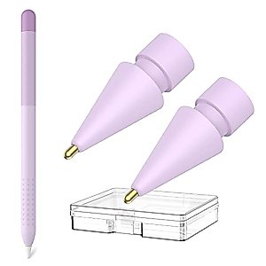 Apple Pencil 2nd Generation Lavender Case + 2 Pack Apple Pencil Lavender Tips